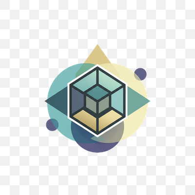 Abstract Geometric Cube Design with Overlapping Shapes | SimilarPNG