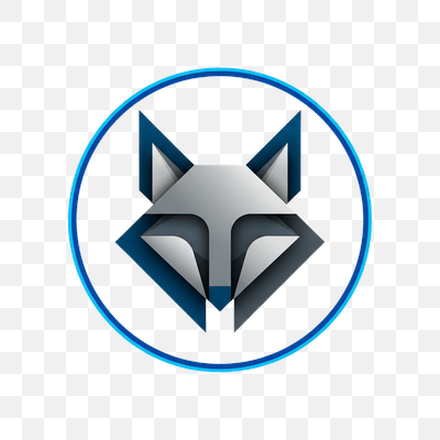 Geometric Blue and Grey Fox Head Logo | SimilarPNG