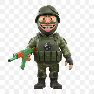 Goofy Grenadier: A Playful Cartoon Soldier | SimilarPNG