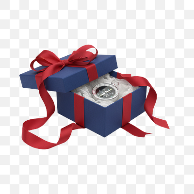 The Gift of Guidance: A Compass in a Blue Box | SimilarPNG