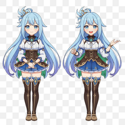 Anime Girl Avatar with Mute and Unmute States | SimilarPNG